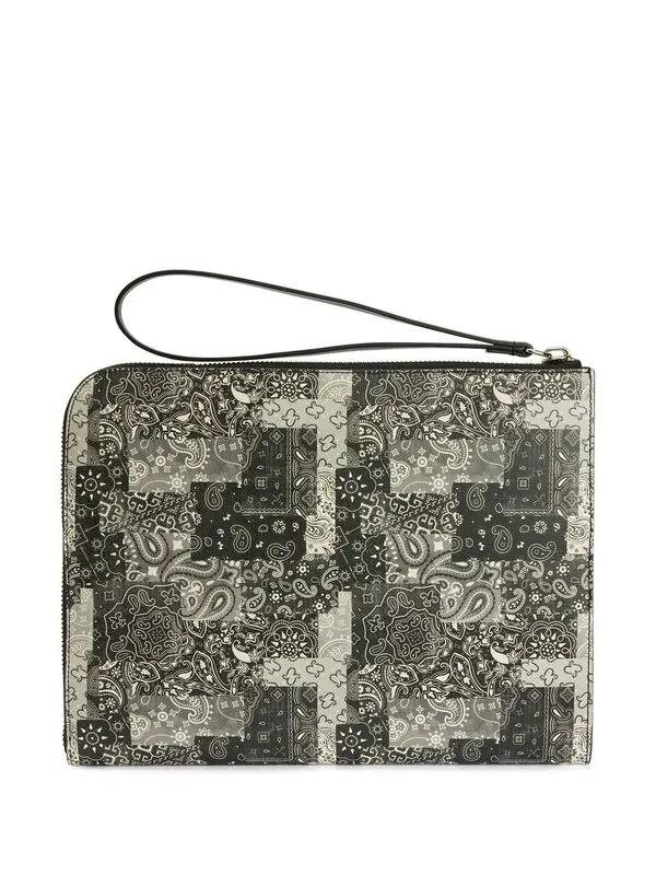 GIUSEPPE ZANOTTI Paisley-print Leather Pouch