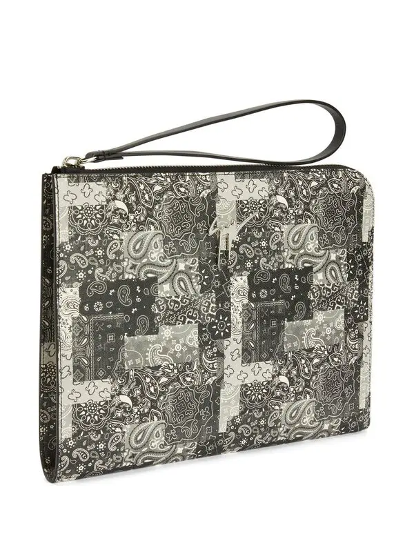 GIUSEPPE ZANOTTI Paisley-print Leather Pouch