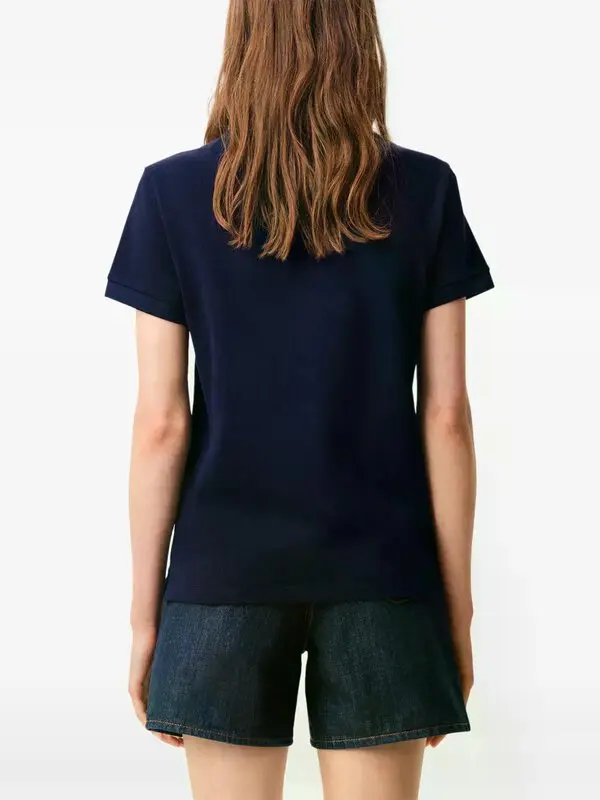 AMI Paris De Coeur Embroidered-logo Polo Shirt - Blue