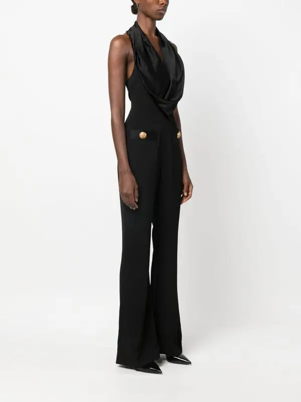 Balmain Off-shoulder Sleeveless Jumpsuit