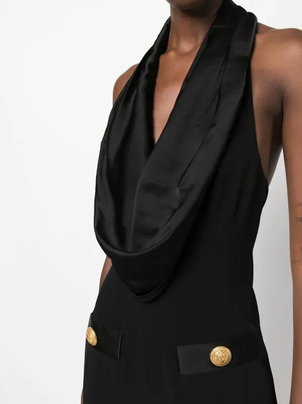 Balmain Off-shoulder Sleeveless Jumpsuit