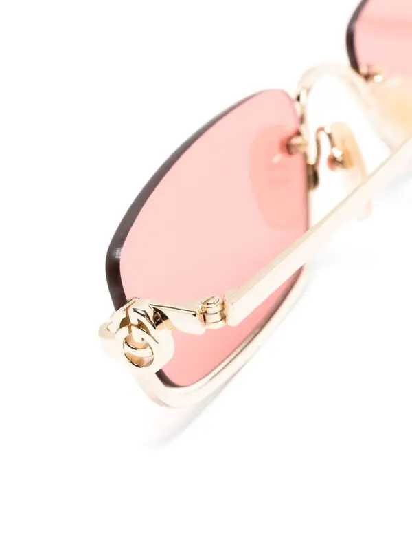 Gucci Metallic Rectangular-frame Sunglasses