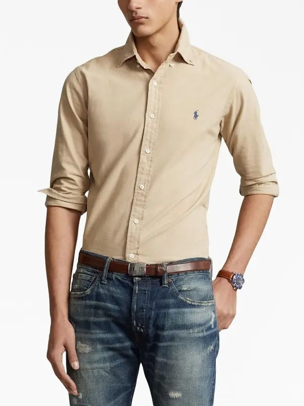 Polo Ralph Lauren Polo Pony Button-up Cotton Shirt - Neutrals