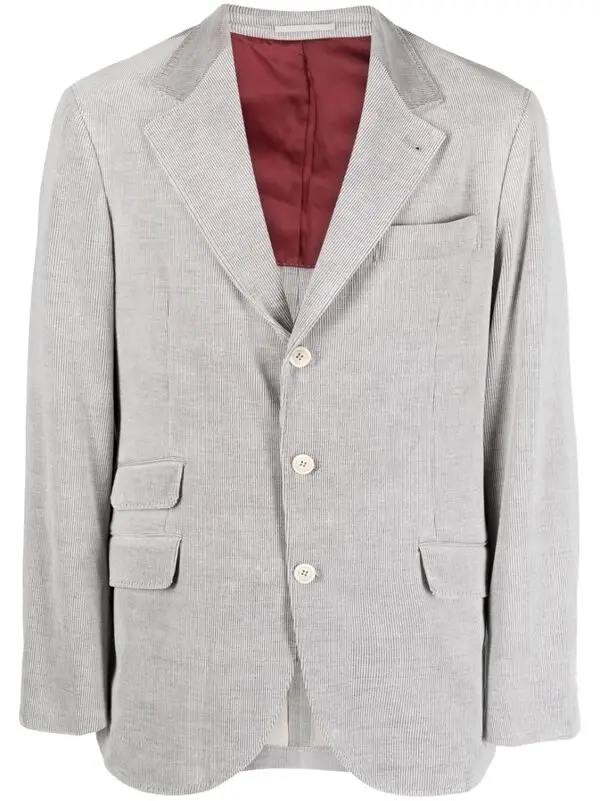 Brunello Cucinelli Single-breasted Suit Jacket - Grey