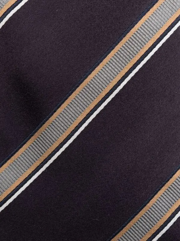 Brunello Cucinelli Striped Jacquard Neck Tie - Purple