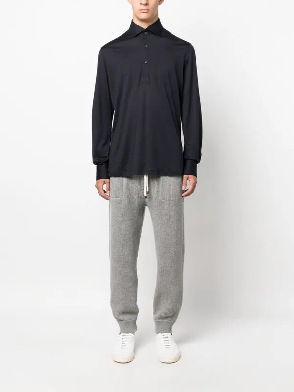 Brunello Cucinelli Drawstring Cashmere Track Pants - Grey