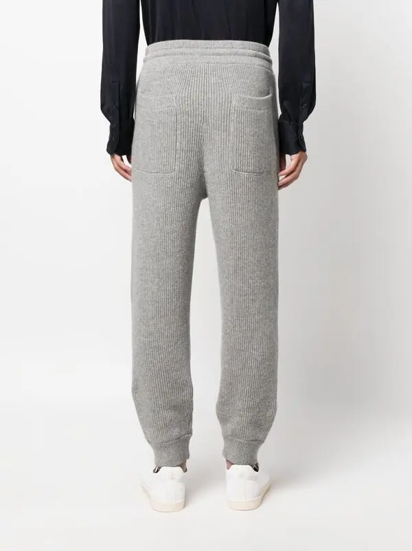 Brunello Cucinelli Drawstring Cashmere Track Pants - Grey