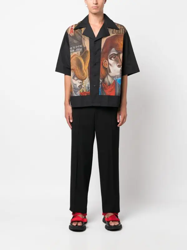 CHARLES JEFFREY Illustration-print Organic-cotton Shirt