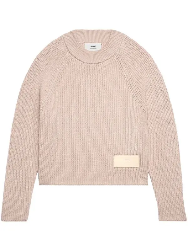 AMI Paris Logo-patch Knitted Jumper
