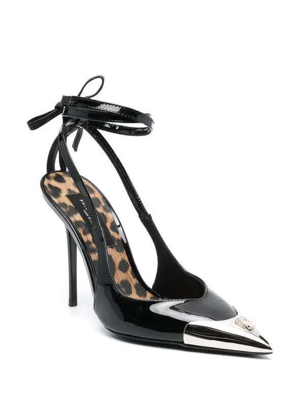 Philipp Plein Crystal Skull 105mm Leather Pumps