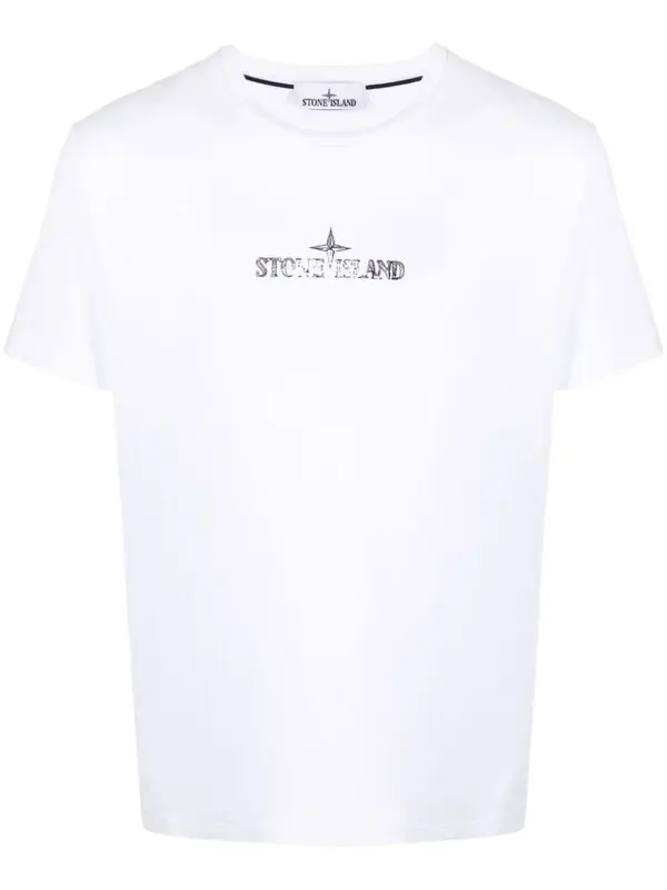 Stone Island Logo-print Cotton T-shirt - White