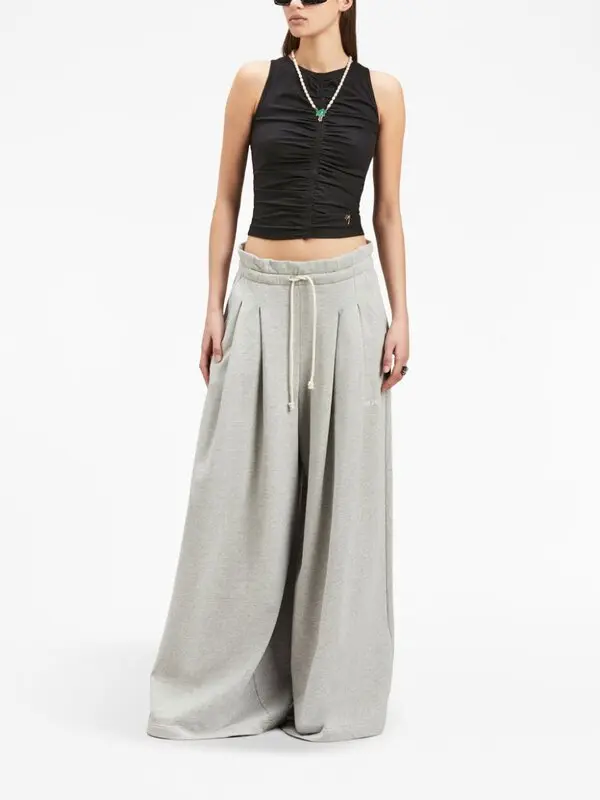 Palm Angels Ruched Stretch-cotton Tank Top