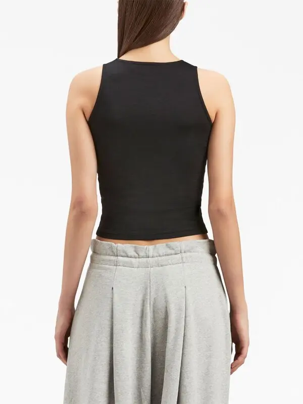 Palm Angels Ruched Stretch-cotton Tank Top