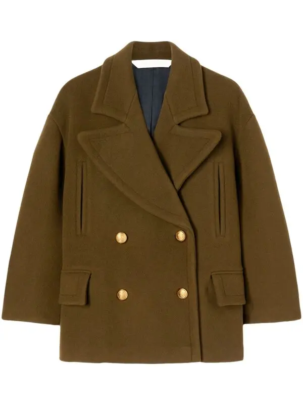 Palm Angels Palm-embroidery Double-breasted Coat