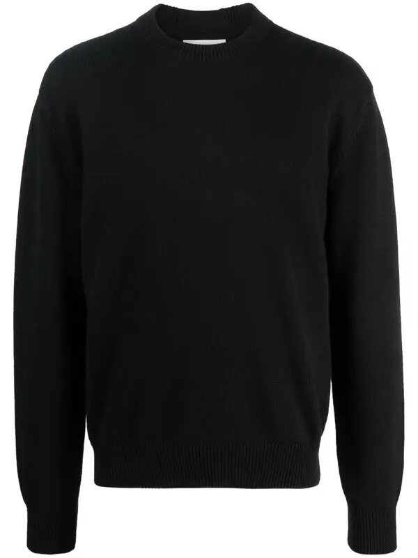 JIL SANDER Crew-neck Knitted Jumper - Black