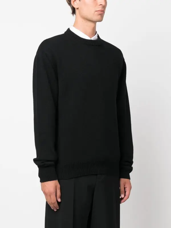 JIL SANDER Crew-neck Knitted Jumper - Black