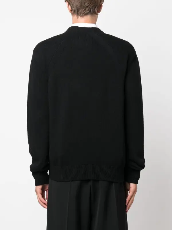 JIL SANDER Crew-neck Knitted Jumper - Black
