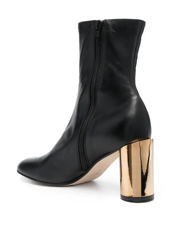 LANVIN 75mm Round-toe Leather Boots
