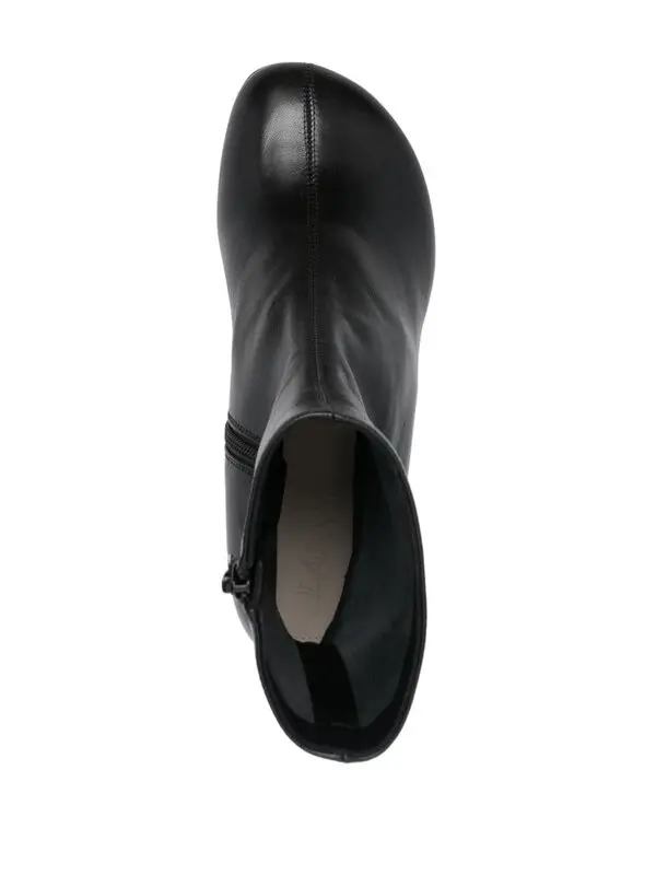 LANVIN 75mm Round-toe Leather Boots