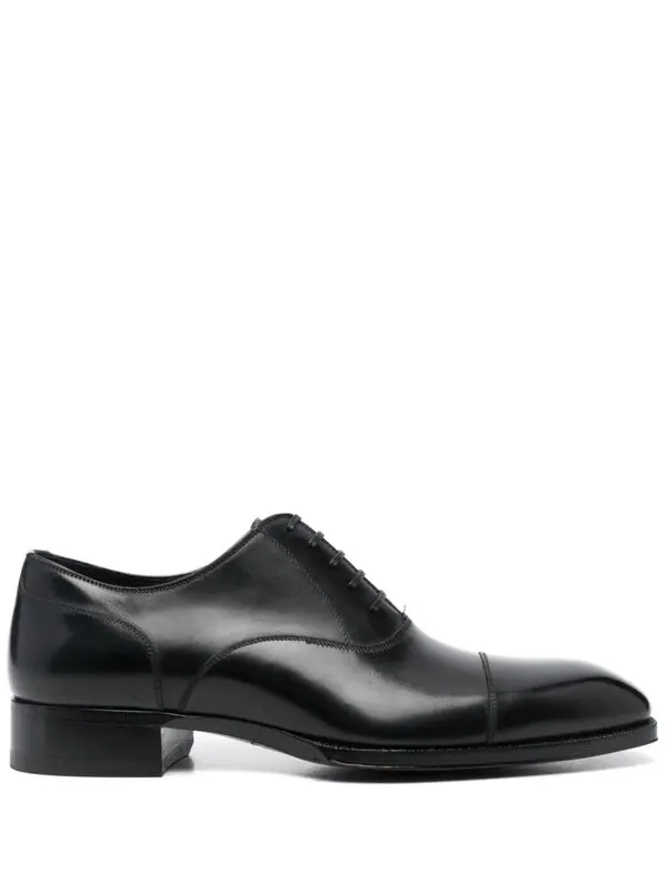 TOM FORD Elkan Leather Oxford Shoes - Black