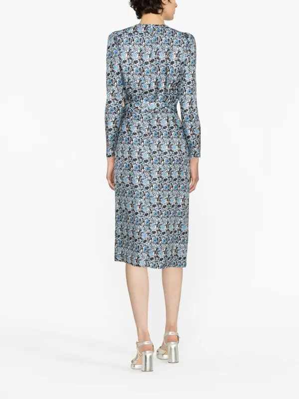 Sandro Floral-print Silk Midi Wrap Dress