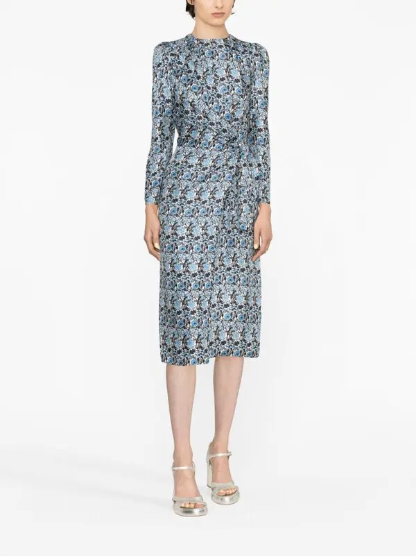 Sandro Floral-print Silk Midi Wrap Dress