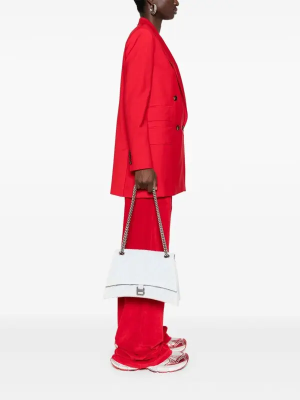Balenciaga Medium Crush Shoulder Bag - Blue