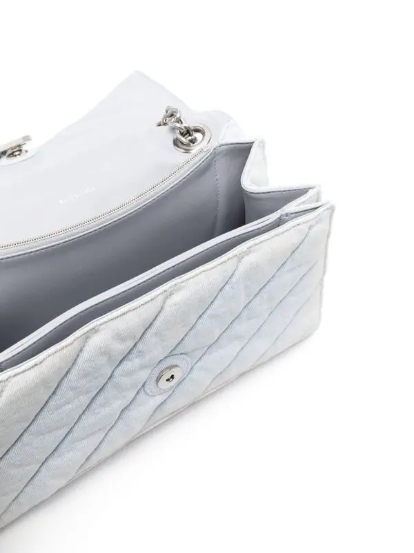 Balenciaga Medium Crush Shoulder Bag - Blue