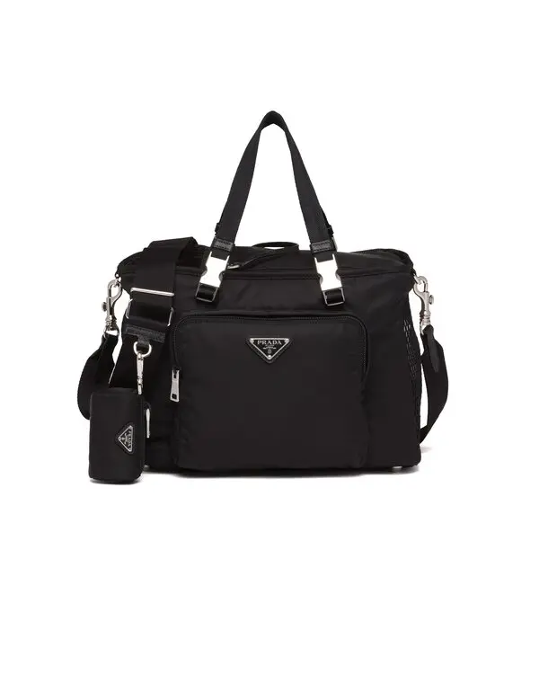 Prada Re-nylon And Saffiano Leather Pet Bag - Black