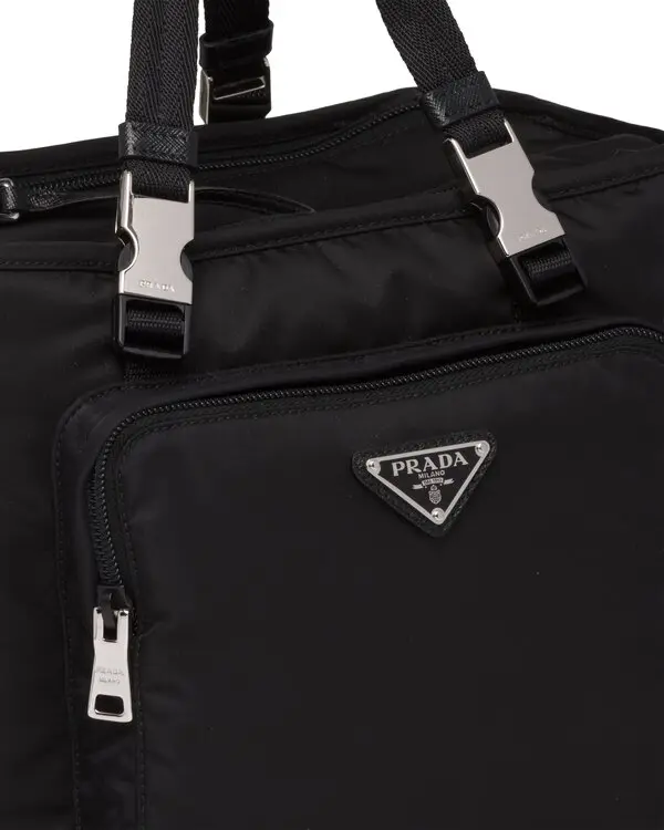 Prada Re-nylon And Saffiano Leather Pet Bag