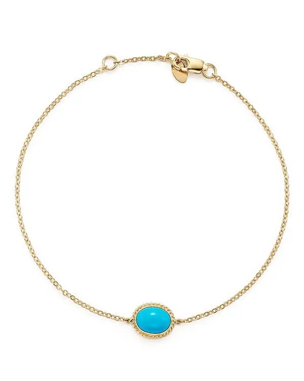 Bloomingdale'S 14k Yellow Gold Turquoise Chain Bracelet - Turquoise/gold