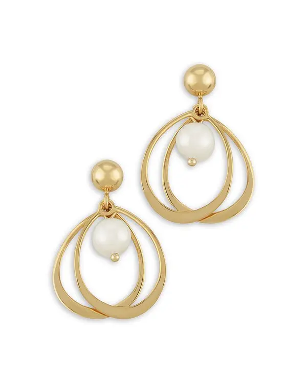 Bloomingdale'S Cultured Freshwater Pearl Drop Earrings - White/gold