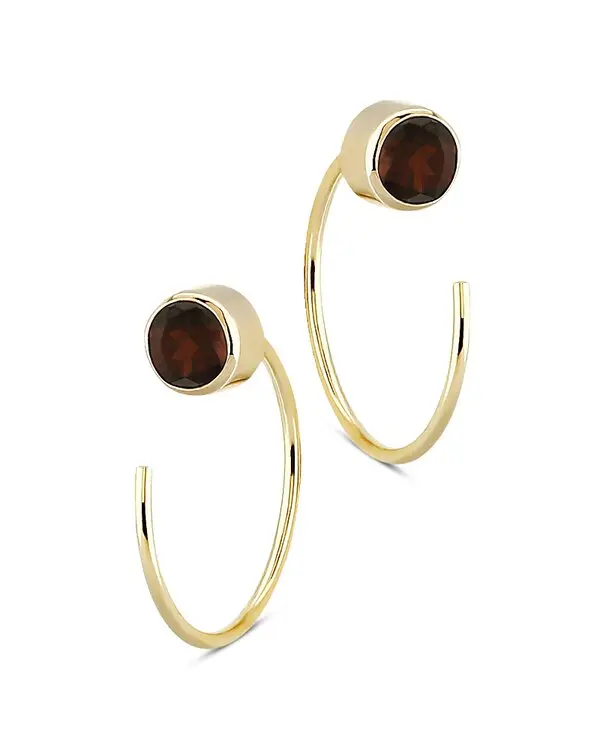 Bloomingdale'S Garnet And 14k Yellow Gold Earrings - Red/gold