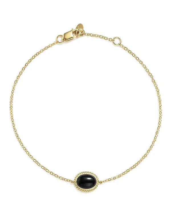 Bloomingdale'S Onyx Oval Bracelet In 14k Yellow Gold - Onyx/gold