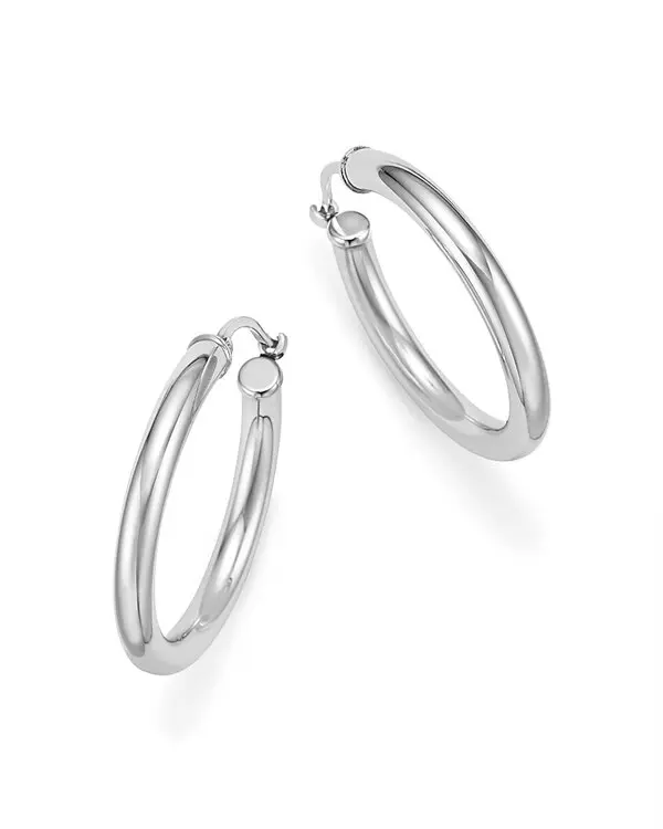 Bloomingdale'S 14k Gold Tube Hoop Earrings - White