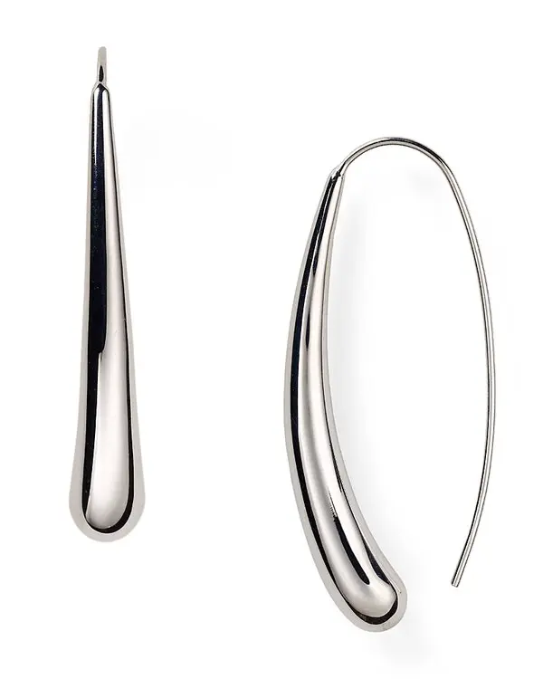 Aqua Sterling Long Teardrop Earrings - Silver