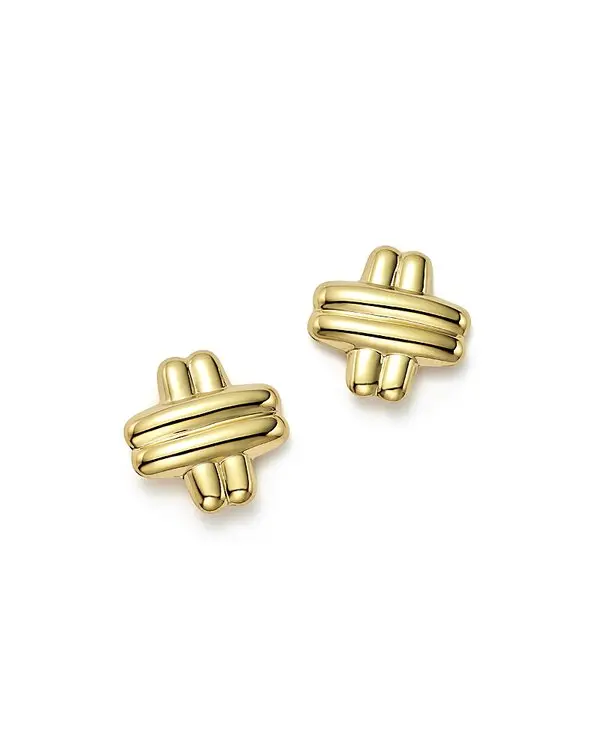Bloomingdale'S 14k Yellow Cross Stud Earrings - Gold
