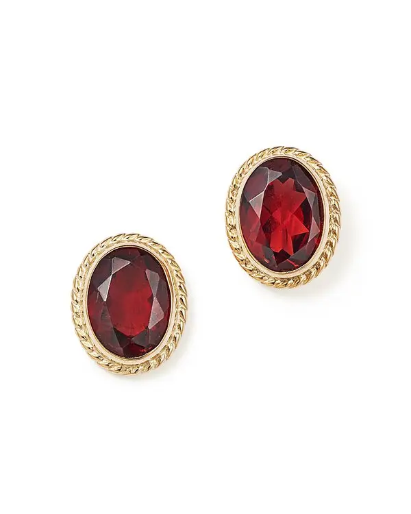 Bloomingdale'S Garnet Stud Earrings In 14k Yellow Gold - Garnet/gold