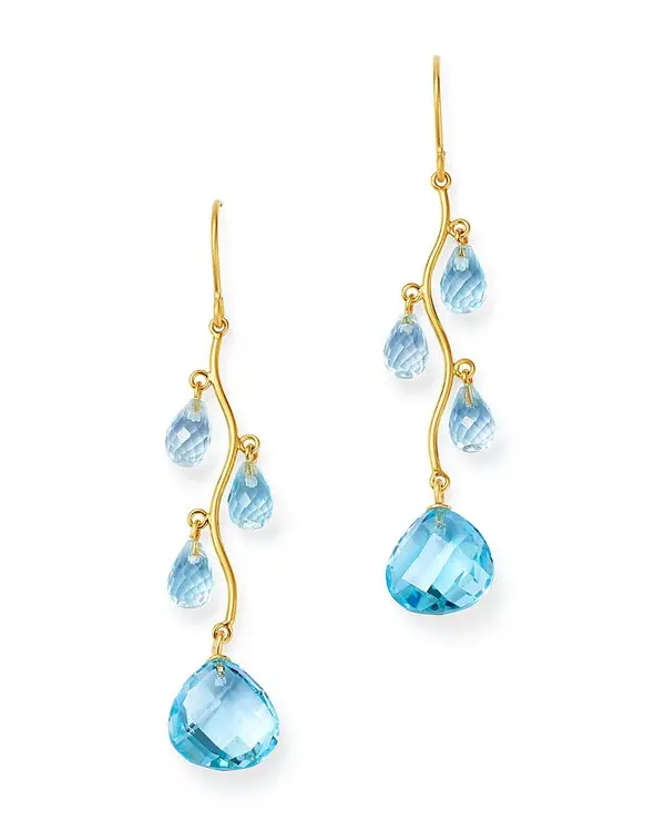 Bloomingdale'S Topaz Chandelier Earrings In 14k Yellow Gold - Blue/gold