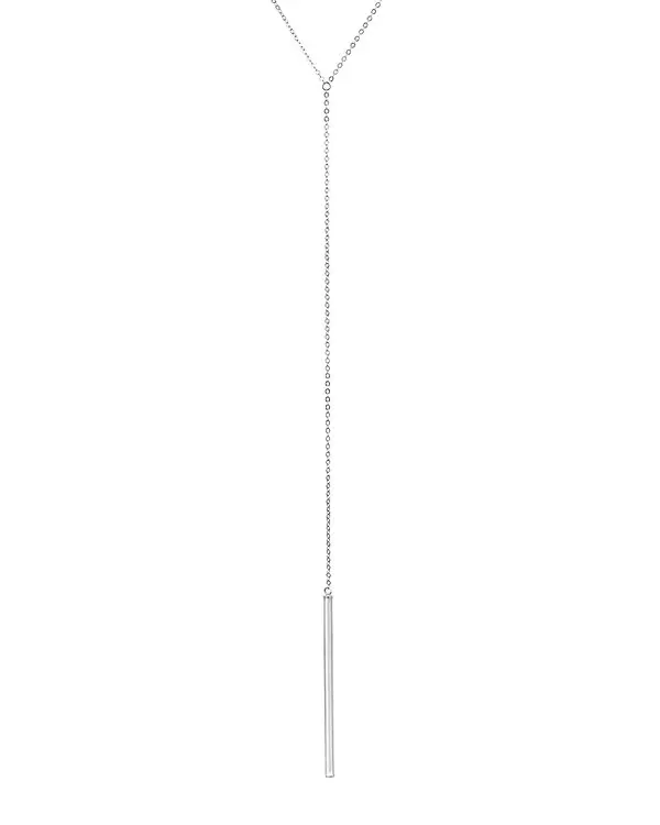 Aqua Bar Pendant Lariat Necklace - Silver