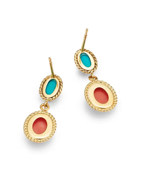 Bloomingdale'S Turquoise & Coral Drop Earrings - Orange/blue
