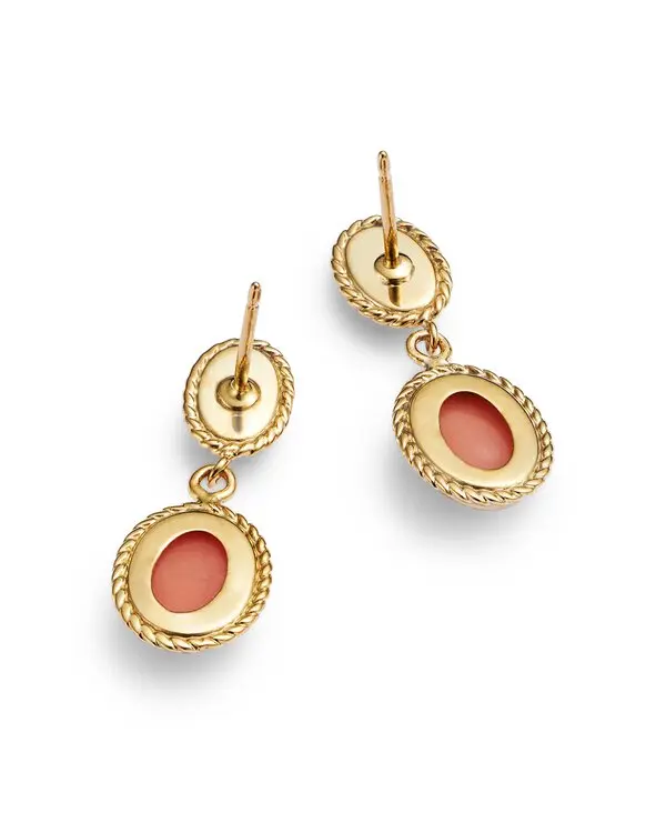 Bloomingdale'S Opal & Coral Drop Earrings - Orange/white