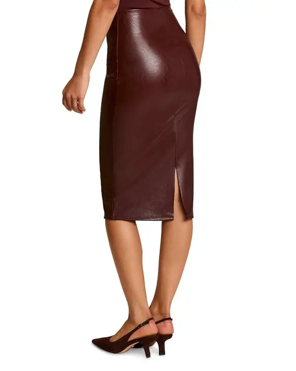 Commando Faux Leather Midi Skirt - Oxblood