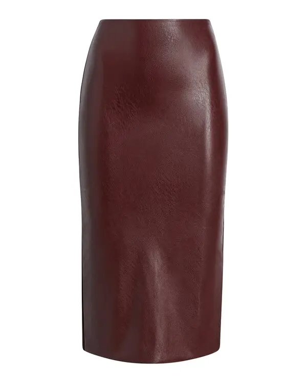 Commando Faux Leather Midi Skirt - Oxblood