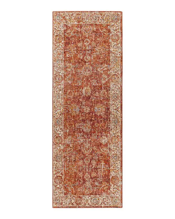 LIVABLISS Mirabel Mbe 2307 Runner Area Rug, 2'7 X 7'3 - Brick Red/dusty Pink
