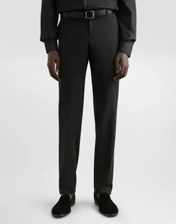 Dolce & Gabbana Stretch Wool Tuxedo Pants - Black