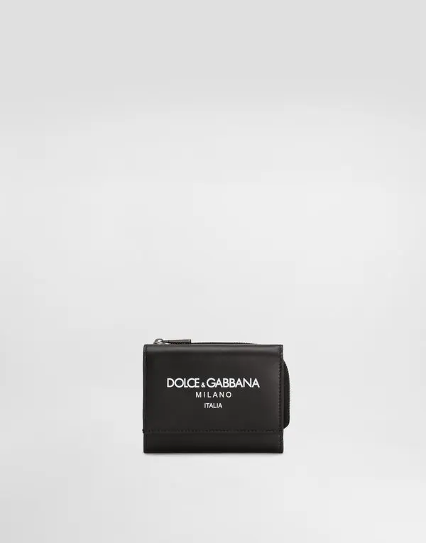 Dolce & Gabbana Calfskin French Flap Wallet With Logo - Multicolor