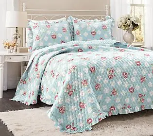 LUSH DECOR Cottage Core Floral Ruffle Oversized Set K/cal By - One-color