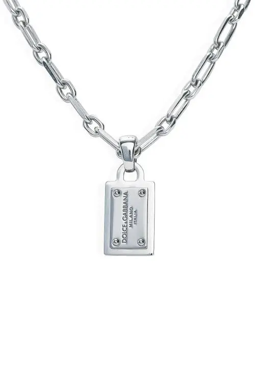 Dolce & Gabbana Logo Pendant Necklace - Silver