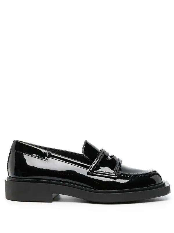 3JUIN Viola Patent Leather Loafers - Black